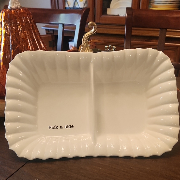 Mud Pie | Dining | Mud Pie Cream Divided Serving Platter | Poshmark
